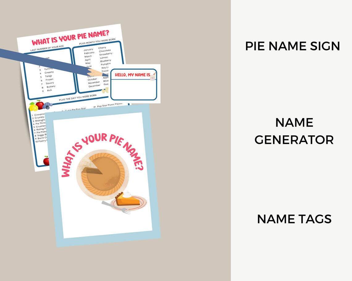 Family Picnic Game, Pie Name Generator Game, What is Your Pie Name ...