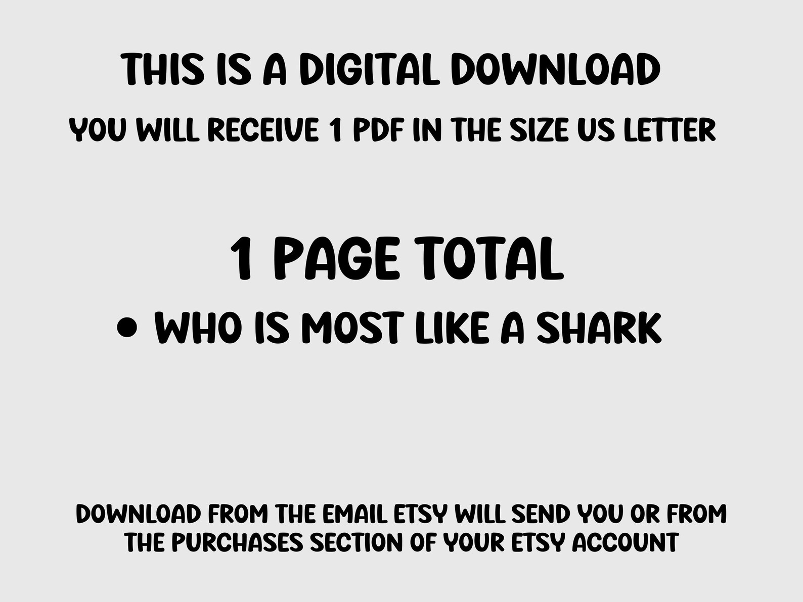 Shark Games, Who is Most Like the Shark, Printable Shark Themed ...