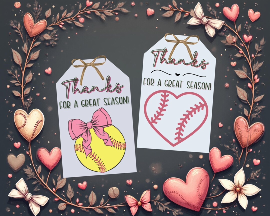 Softball Team Favor Tags, Goodie Bag Tags for Softball Season, Team Mom ...