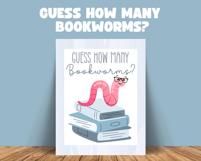 Book Party Game, Guess How Many Bookworms, Library Fundraiser, Book ...