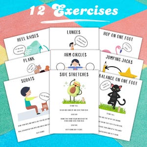 Physical Education Posters, PE Games, Movement Cards, Family Fitness ...