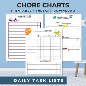 Kids Daily Task Charts, Daily Habit Chart for Kids,printable Daily ...