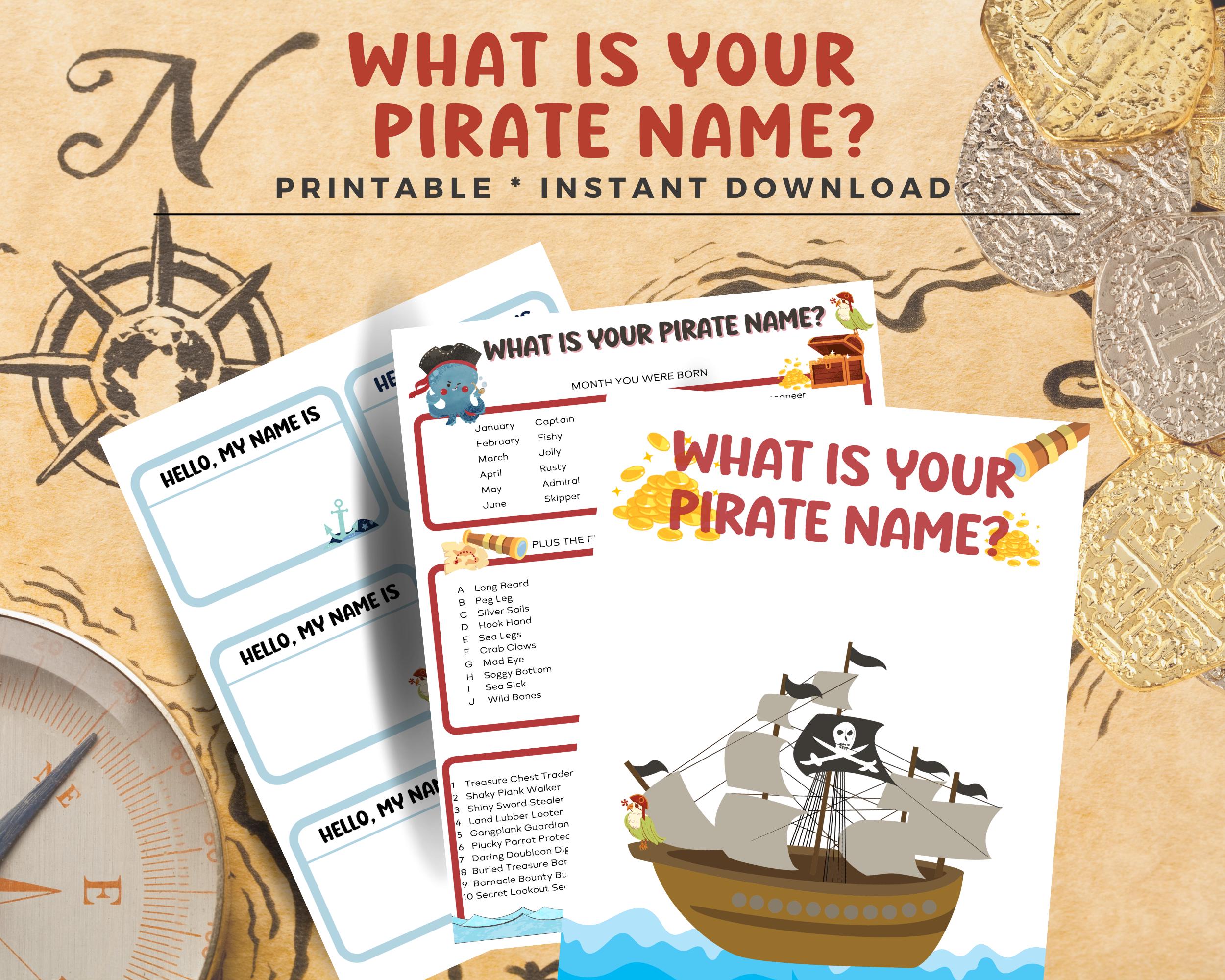What is Your Pirate Name, Talk Like A Pirate Day, Pirate Birthday Party ...