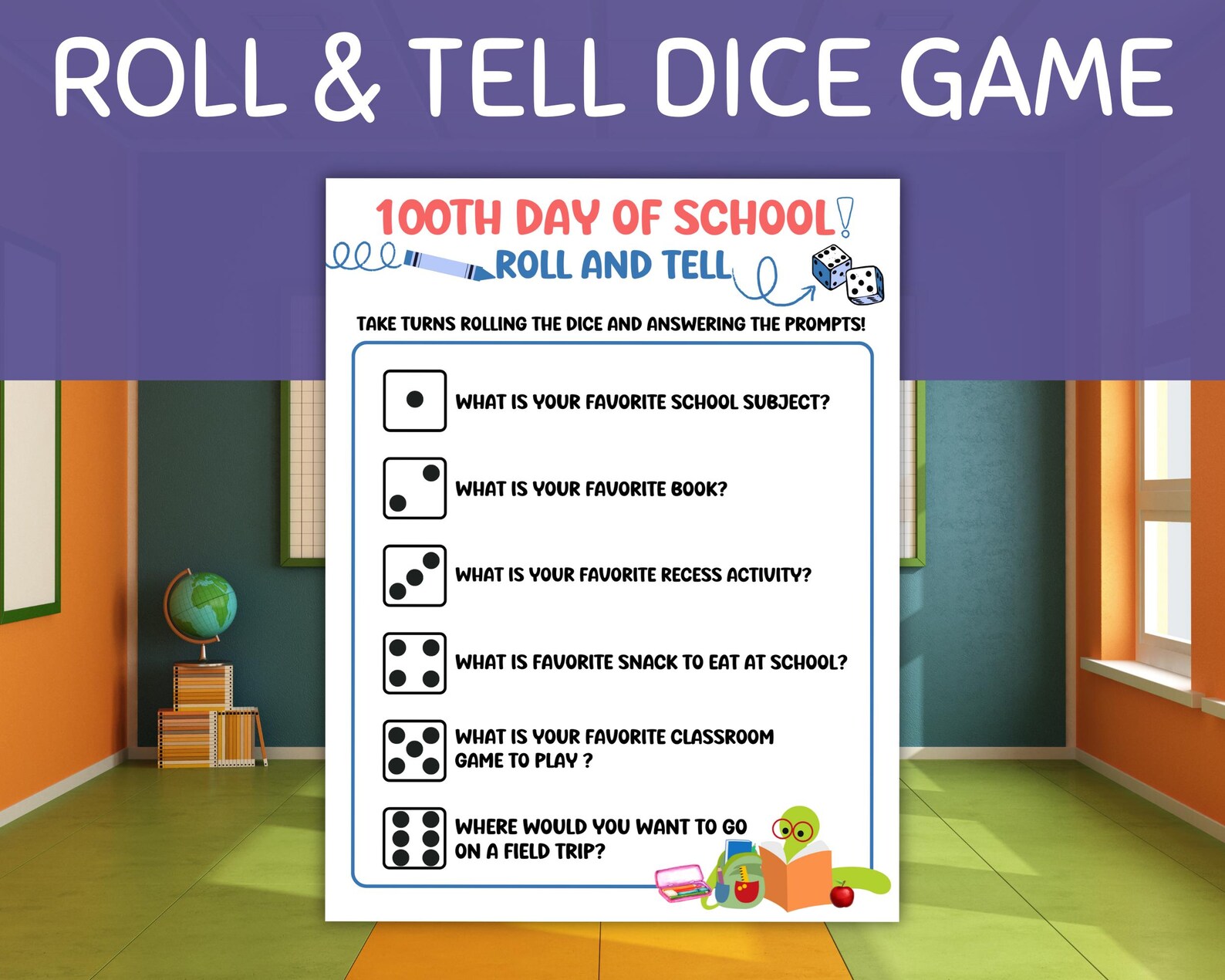 100th Day of School Activities, Classroom Dice Games for the 100th Day ...