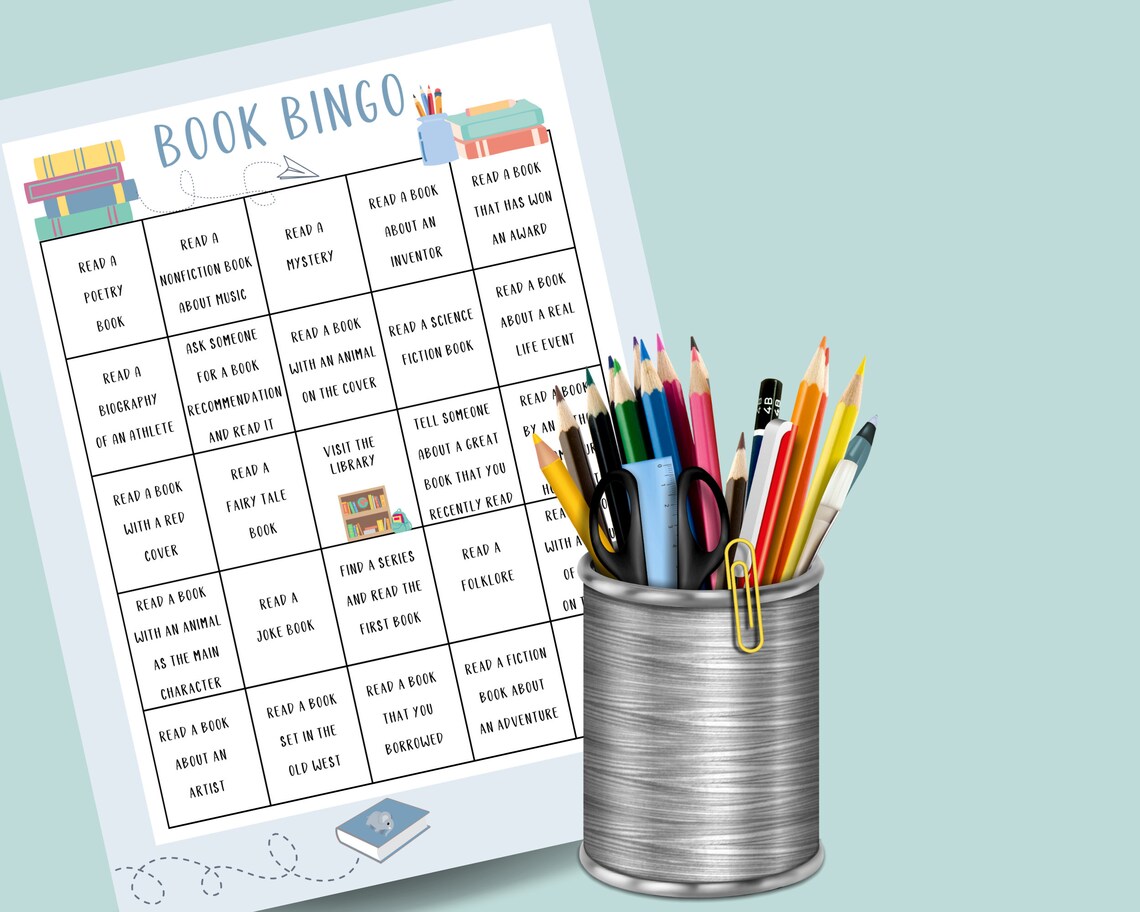 Book Bingo,reading Bingo, Reading Challenge,elementary School Reading ...