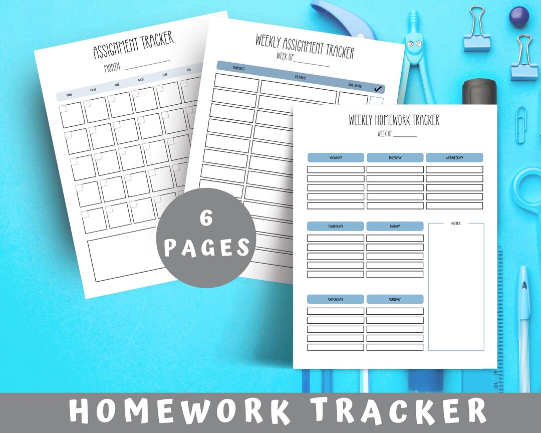 Student Assignment Tracker, Homework to Do List, Homework Planner ...