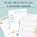 Music Practice Log, Kid's Music Lesson Chart, Piano Practice Tracker ...