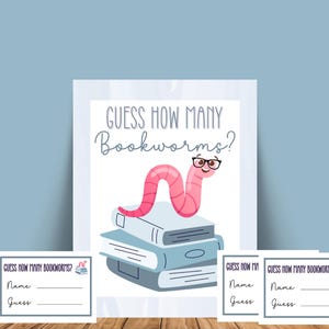 Book Party Game, Guess How Many Bookworms, Library Fundraiser, Book ...