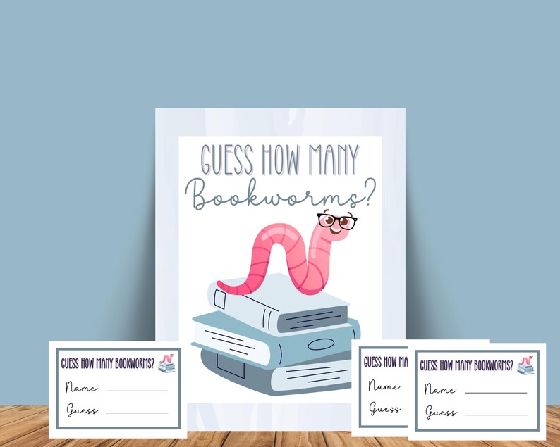 Book Party Game, Guess How Many Bookworms, Library Fundraiser, Book ...