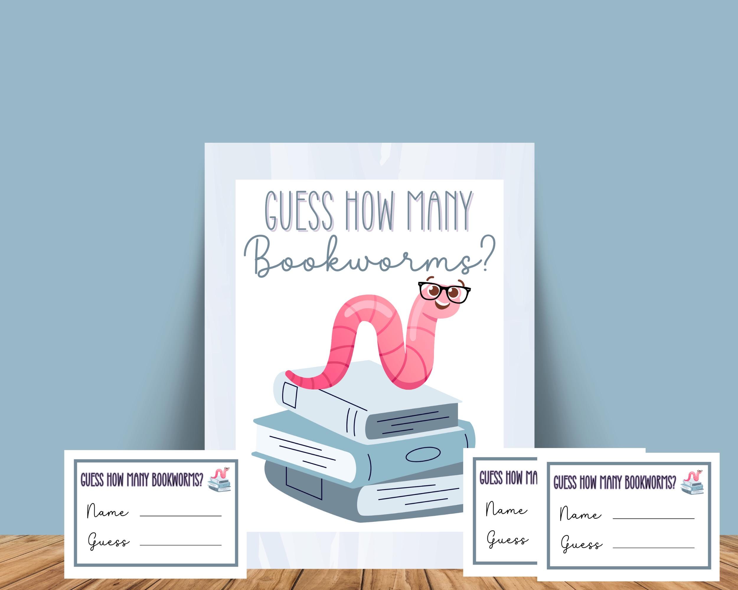 Book Party Game, Guess How Many Bookworms, Library Fundraiser, Book ...