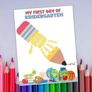 First Day of Kindergarten Handprint Art, Memory Keepsake, Back to ...