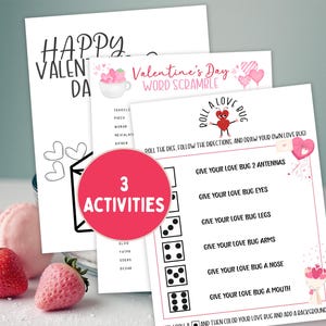 Valentine's Day Games, Roll A Love Bug, Word Scramble (PDF), Classroom ...