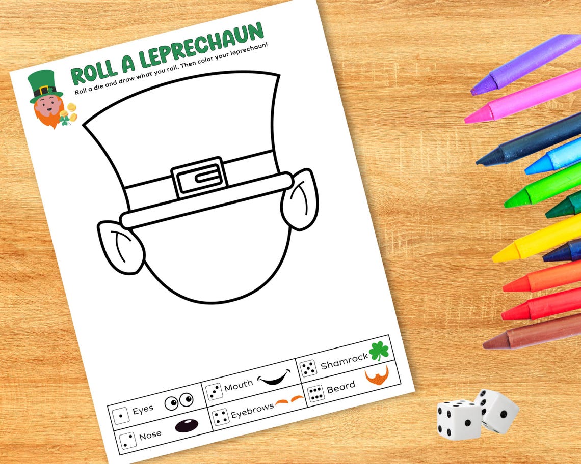 Roll A Leprechaun Dice Game, Leprechaun Dice Game, St. Patrick's Day ...