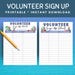 Classroom Volunteer Sign up Sheet, PTA Sign Up, School Volunteer Sign ...
