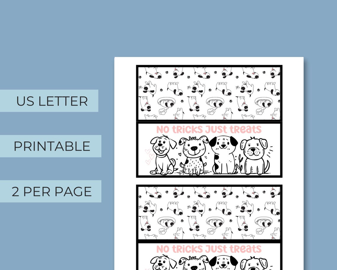 Printable Dog Treat Bag Labels, Dog Birthday Party Favor Tag, Dog Treat ...