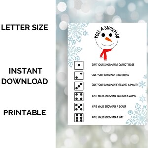 Roll A Snowman Dice Game, Build A Snowman Game, Winter Drawing Game ...
