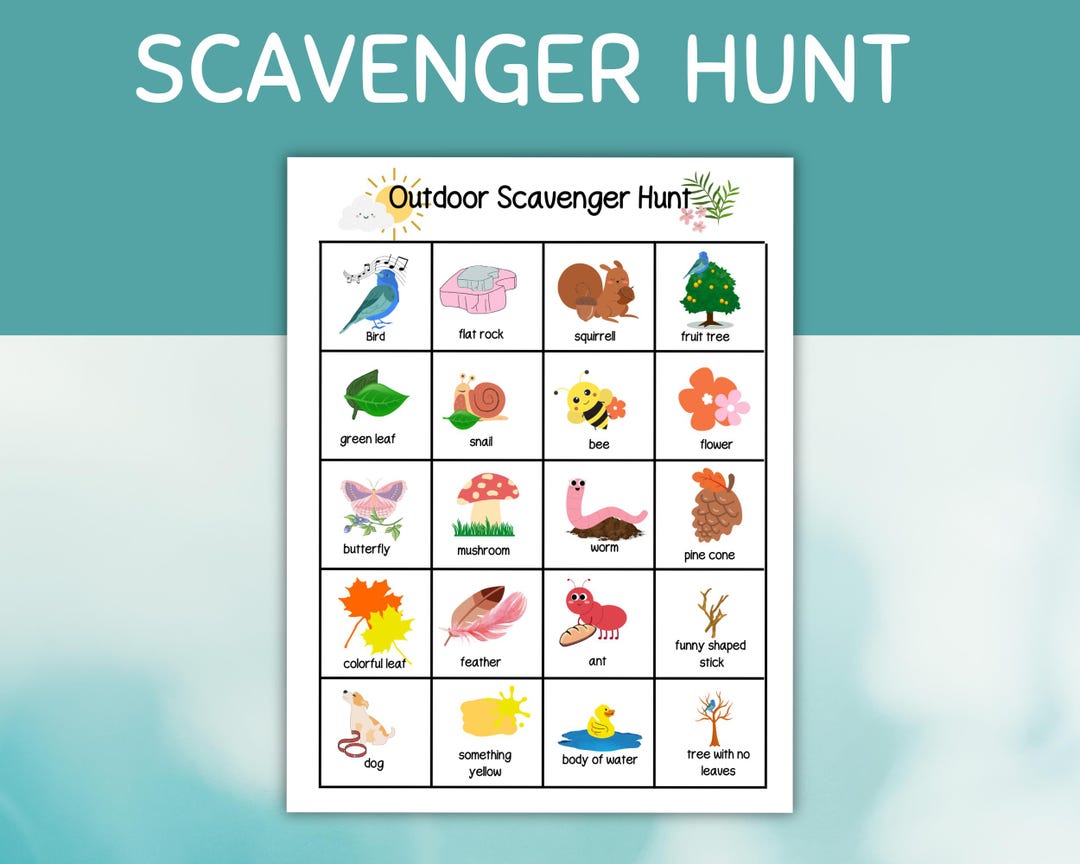 Nature Walk Scavenger Hunt, Outdoor Kids Scavenger Hunt, Nature ...