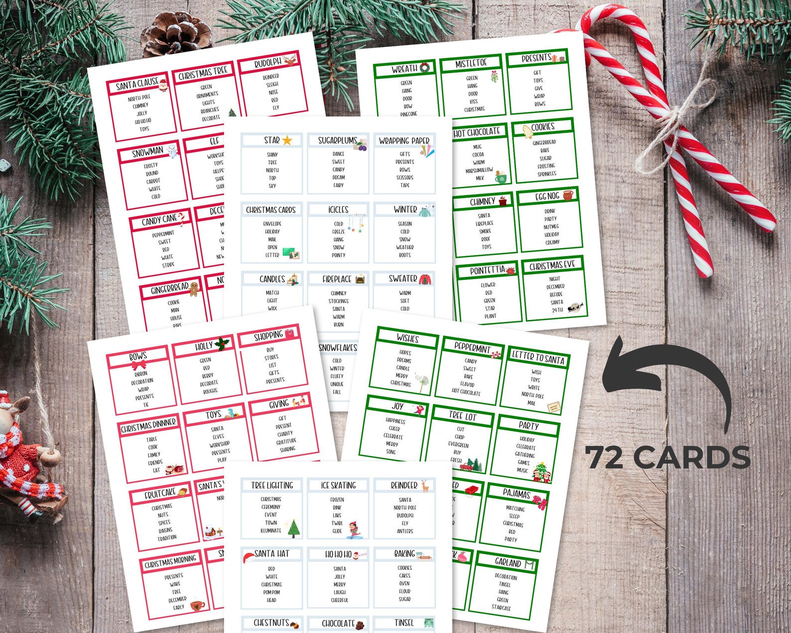 Forbidden Word, Christmas Themed Forbidden Word Game, Christmas Party ...