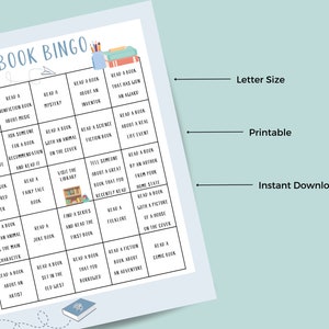 Kids' Book Bingo, Reading Challenge (printable PDF), Elementary Library ...