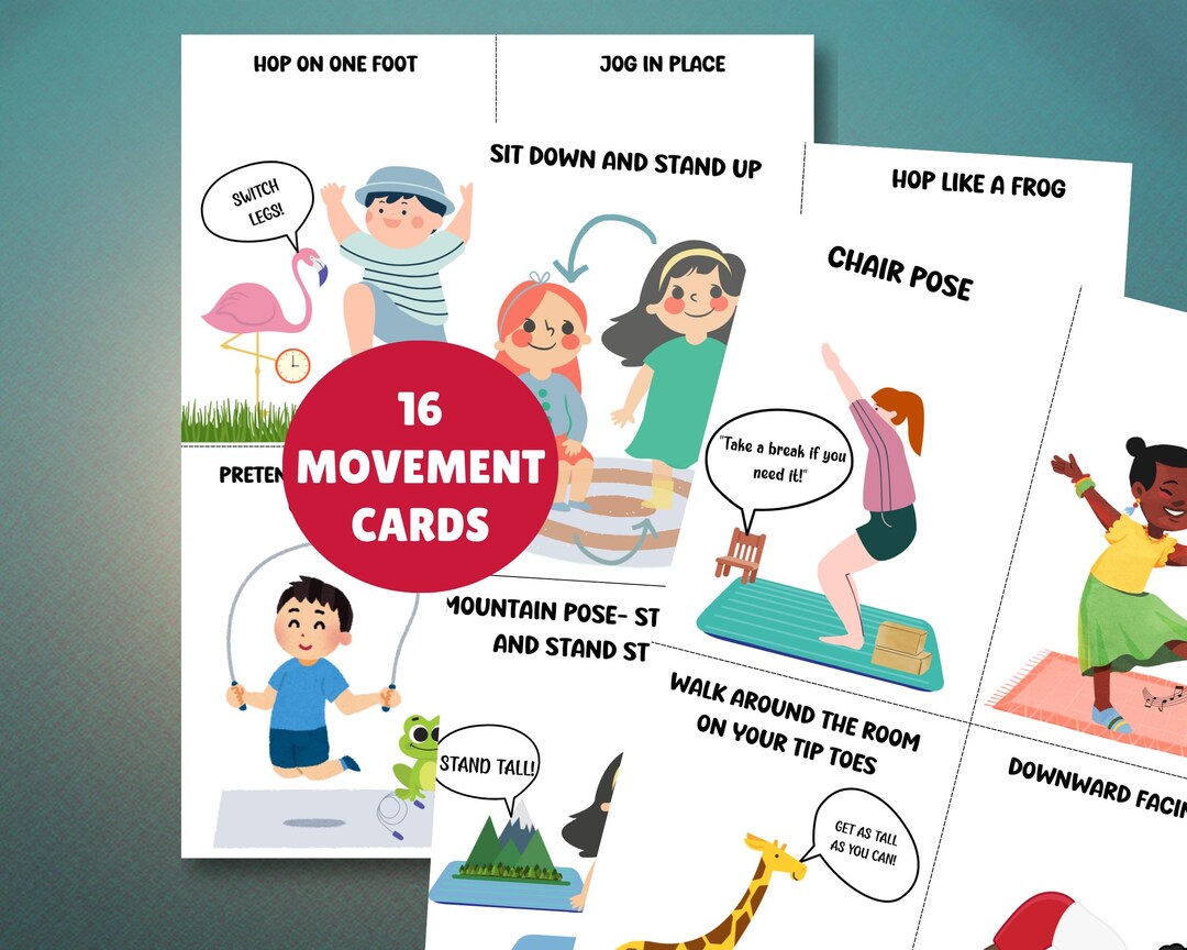 Movement Break Cards, Brain Break Activities, Kids Exercise, Printable ...