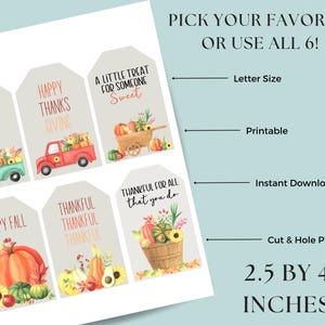 Thanksgiving Gift Tags, Fall Appreciation, Thankful for You Tags ...