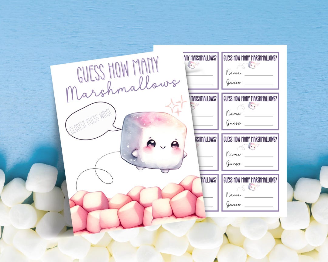 Marshmallow Guessing Game, Guess How Many Marshmallows Are in the Jar, Hot Chocolate Party Sign ...