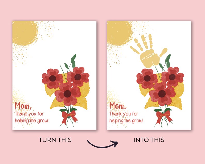 Handprint Art for Mom, Printable Mother's Day Handprint, Memory ...