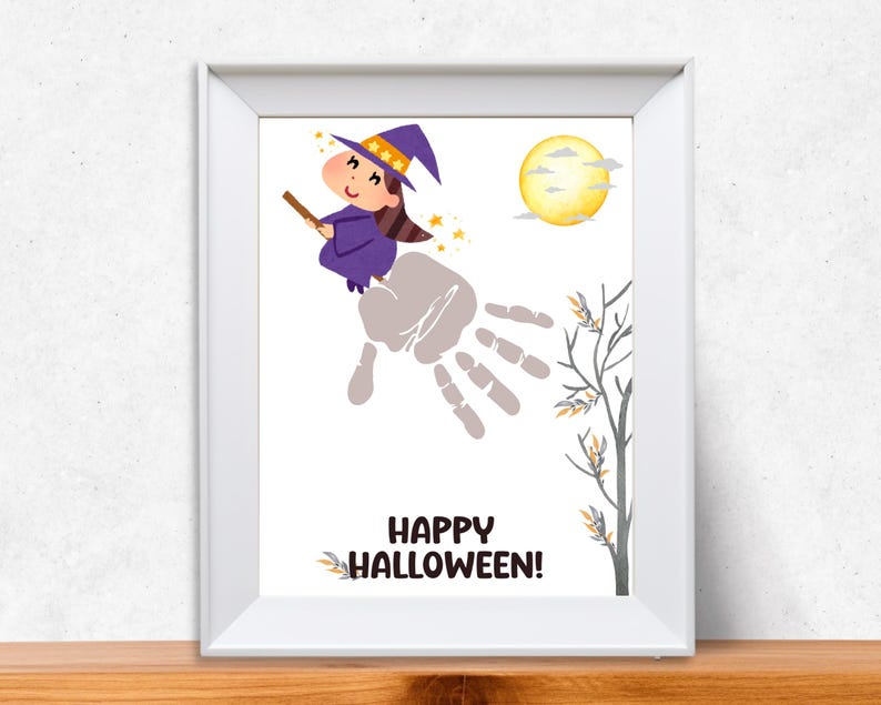 Halloween Handprint, Printable Witch Halloween Handprint Art for Kids ...