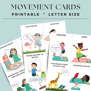 Movement Break Cards, Brain Break Activities, Exercise Cards for Kids ...
