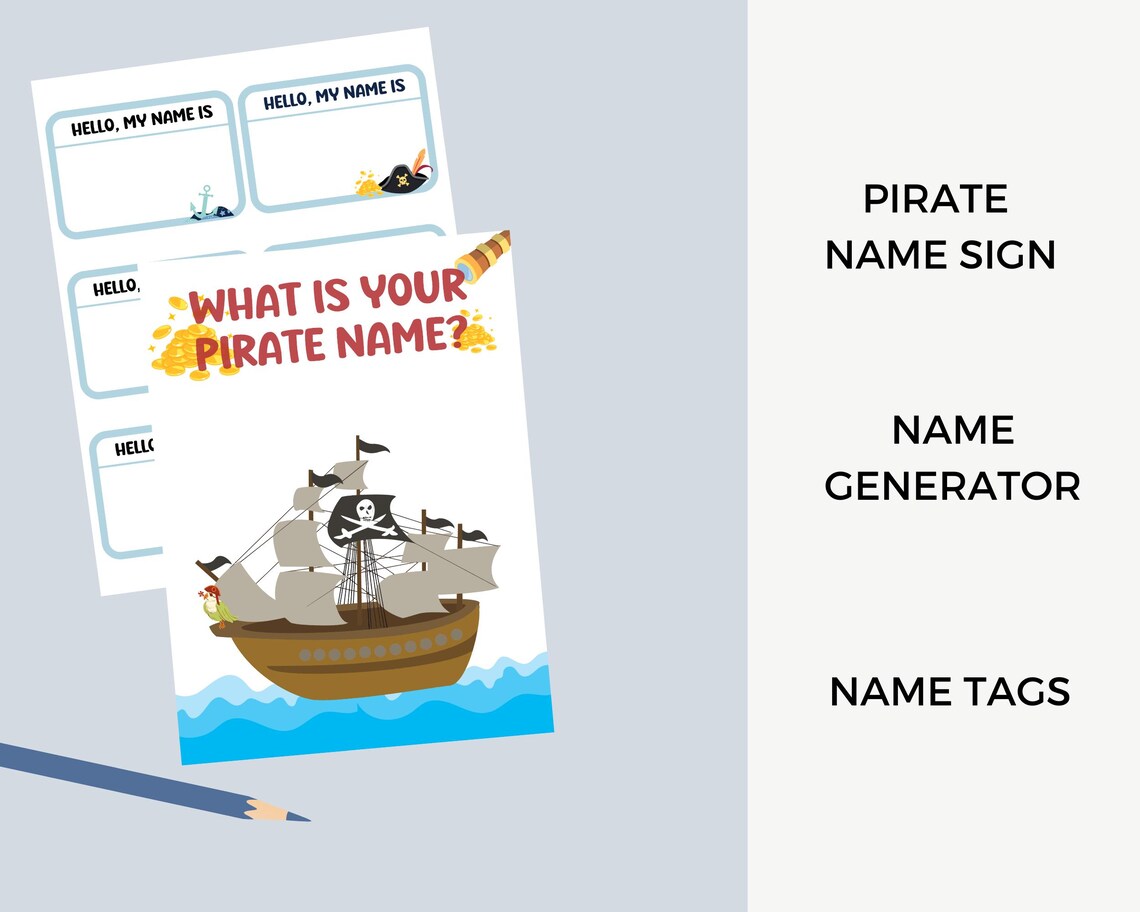 What is Your Pirate Name, Talk Like A Pirate Day, Pirate Birthday Decor ...