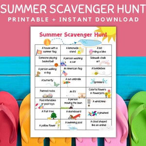 Summer Scavenger Hunt, Backyard Scavenger Hunt, Fun Summer Activity for ...