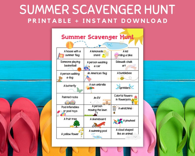 Summer Outdoor Scavenger Hunt, Backyard Scavenger Hunt, Fun Summer ...