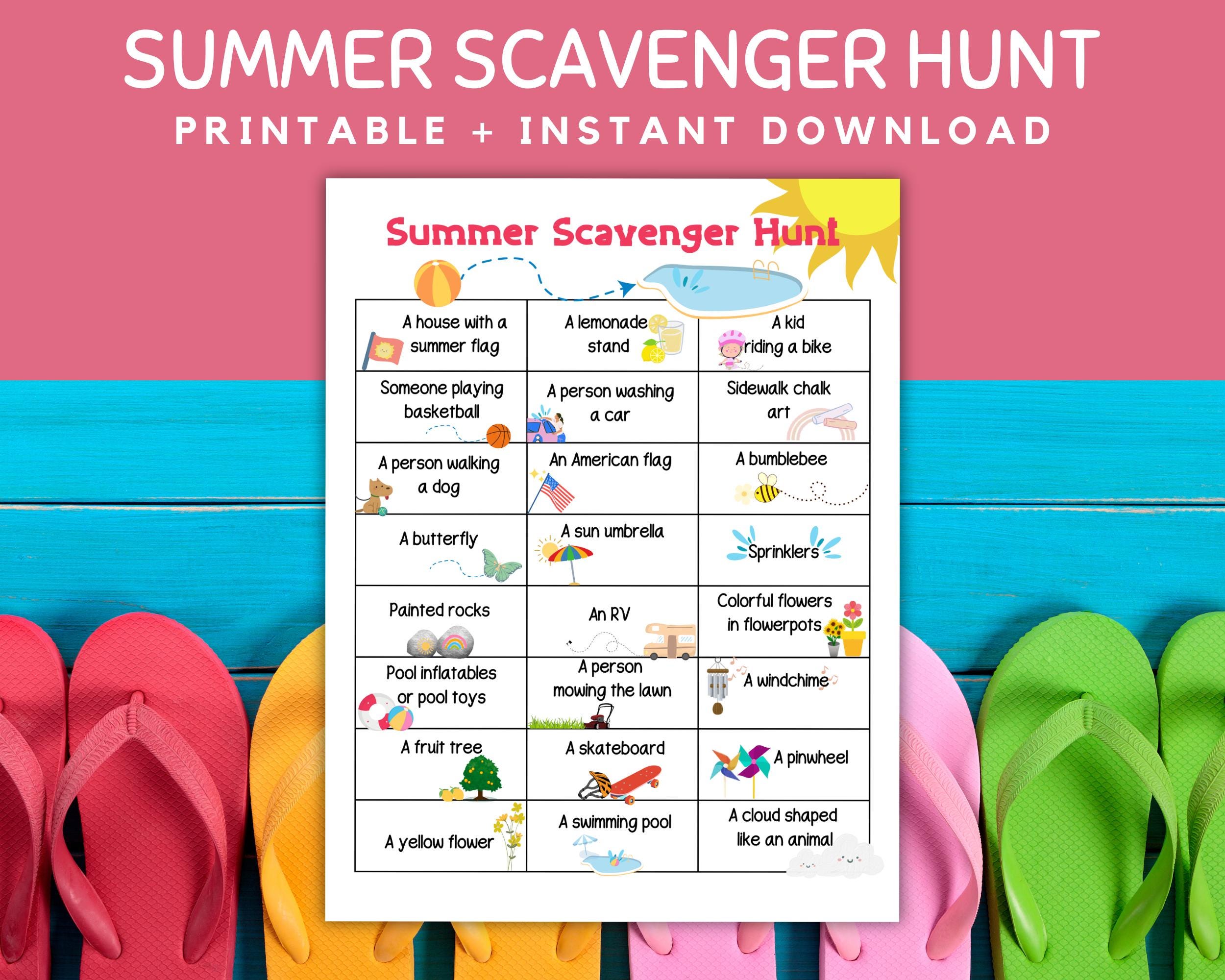 Summer Outdoor Scavenger Hunt, Backyard Scavenger Hunt, Fun Summer ...
