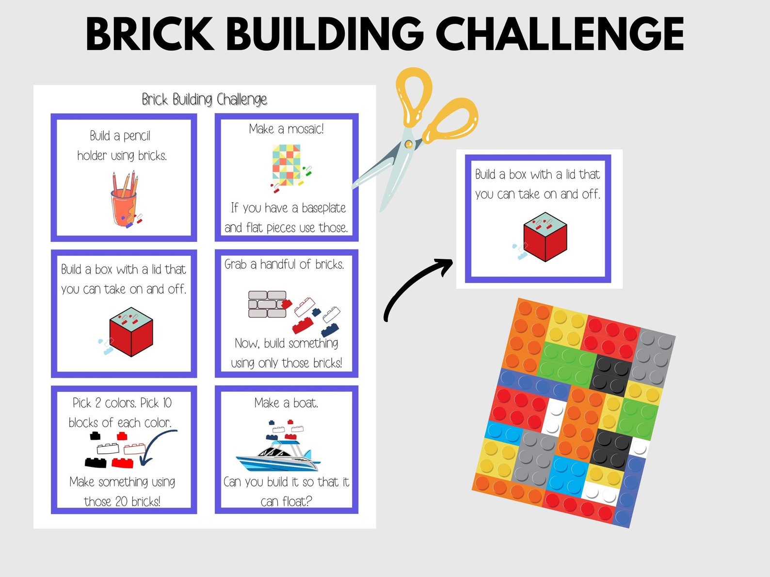 Building Blocks Cards,kids Building Block Ideas,brick Building ...