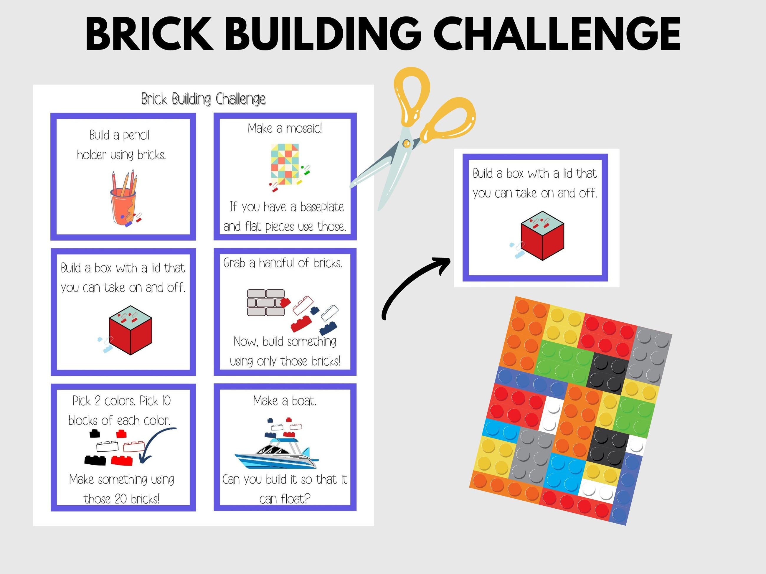Building Blocks Cards,kids Building Block Ideas,brick Building ...