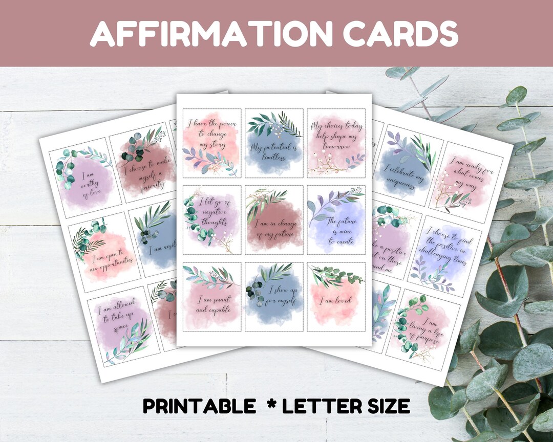 Affirmation Cards Printable, Daily Affirmation Cards, Mindfulness ...