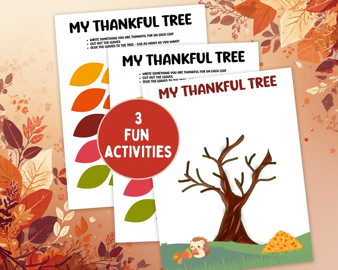 Printable Gratitude Tree Craft, Classroom Thanksgiving Activity, Kid's ...