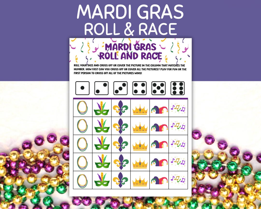 Mardi Gras Games, Mardi Gras Party, Mardi Gras Dice, Winter Party Games ...
