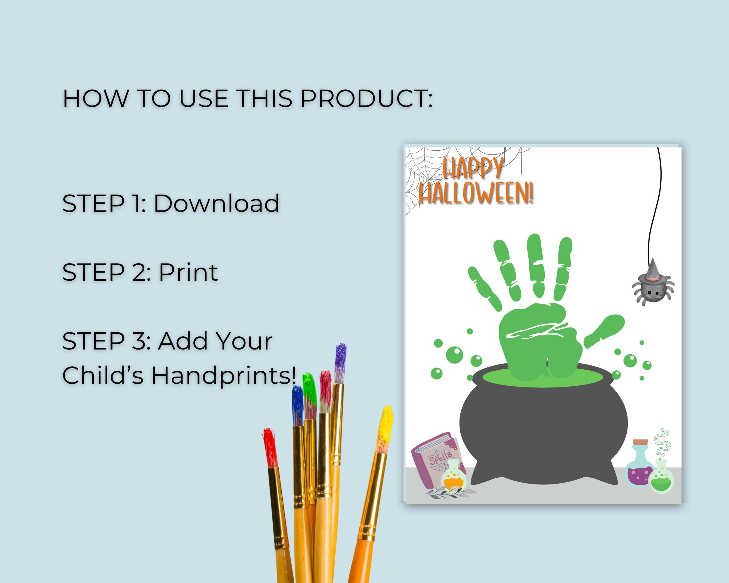 Halloween Handprint, Halloween DIY Craft for Kids, Halloween Cauldron ...