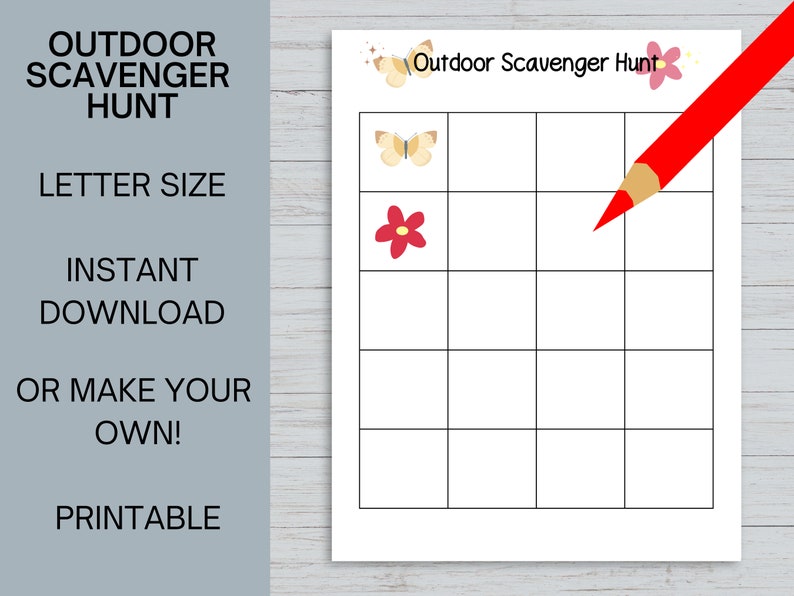 Nature Walk Scavenger Hunt, Outdoor Kids Scavenger Hunt, Nature ...