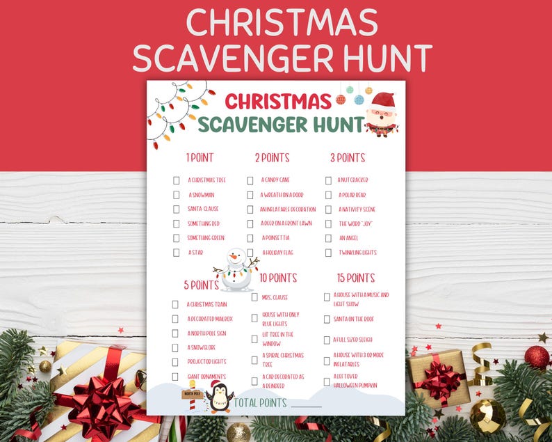Christmas Scavenger Hunt, Christmas Hunt, Teen Scavenger Hunt, Family ...