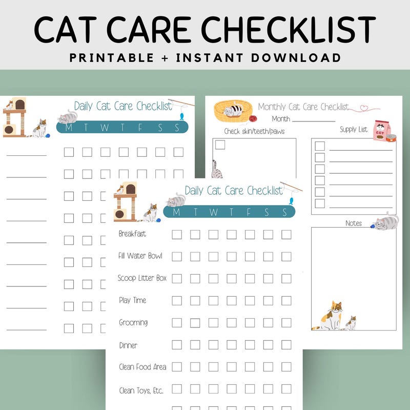 Checklist of Cats - Etsy