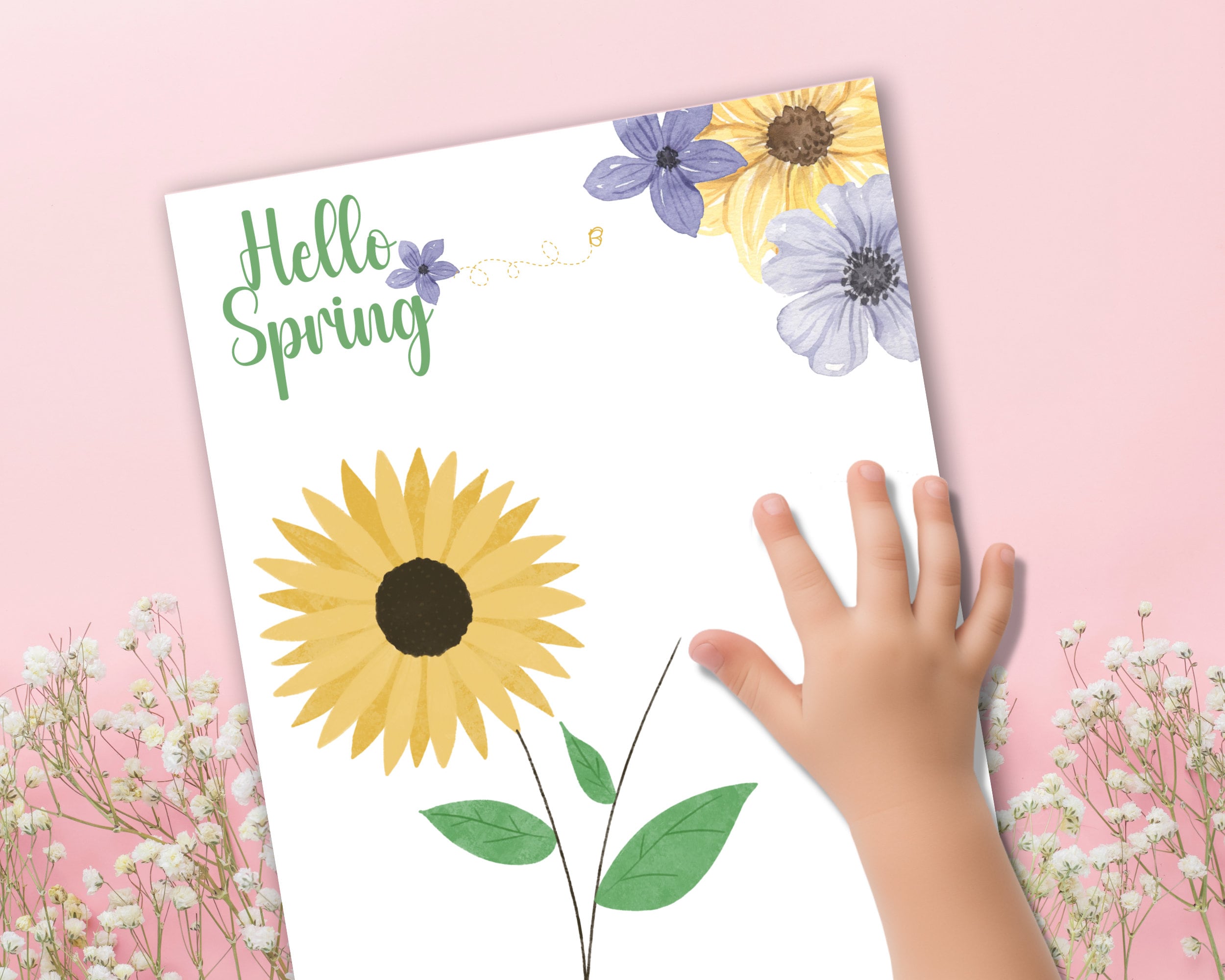 Spring Flower Handprint Art, Kids Craft (printable PDF), Preschool and ...
