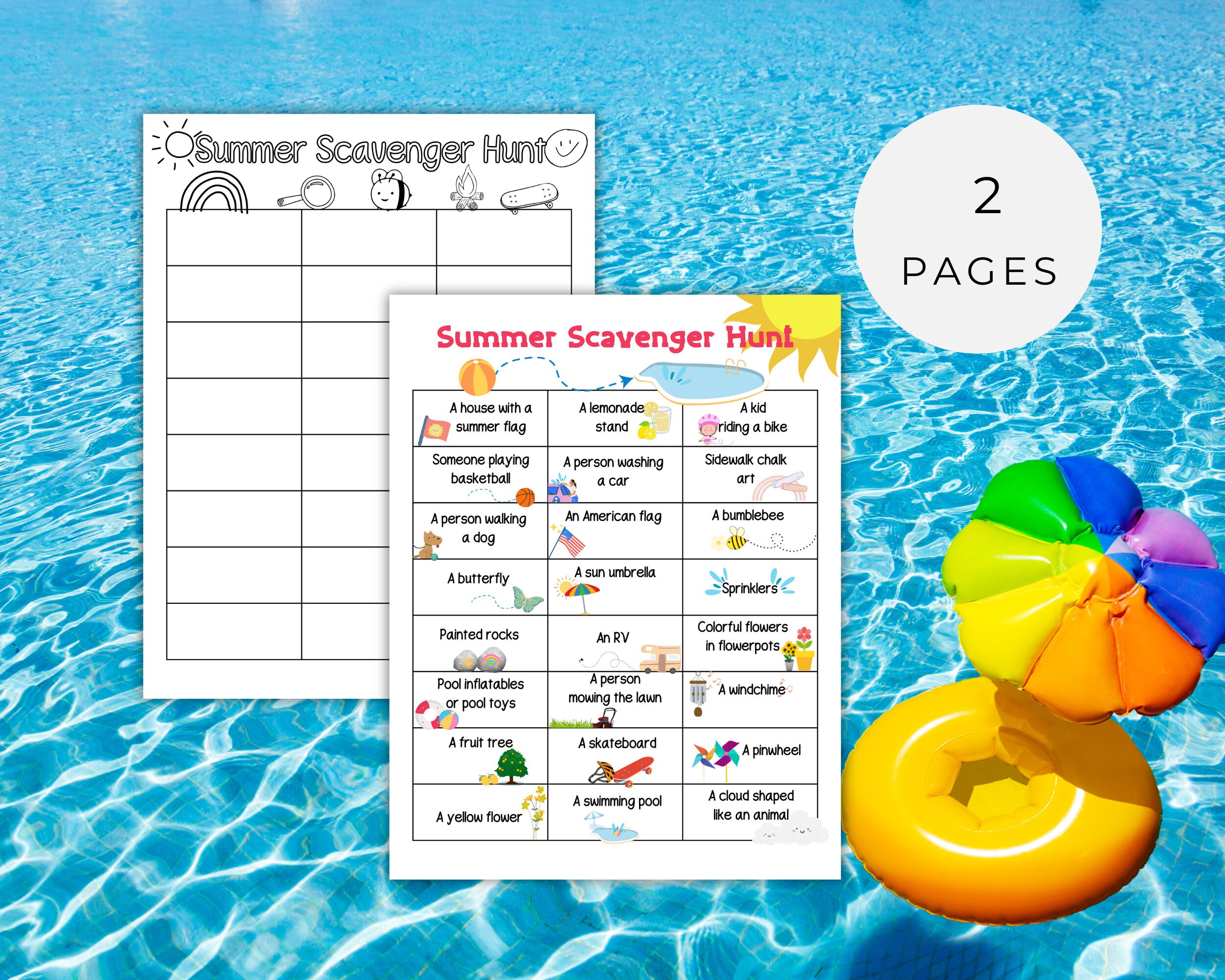 Summer Outdoor Scavenger Hunt, Backyard Scavenger Hunt, Fun Summer ...