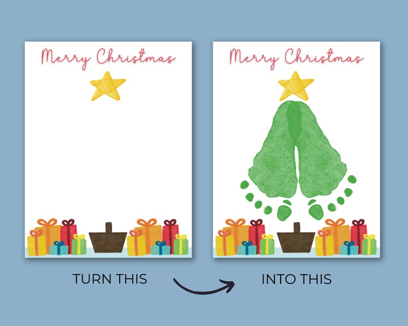 Christmas Tree Footprint Art, Holiday Preschool and Daycare Craft ...