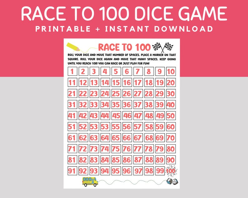 100th Day of School Activities, Classroom Dice Games for the 100th Day ...