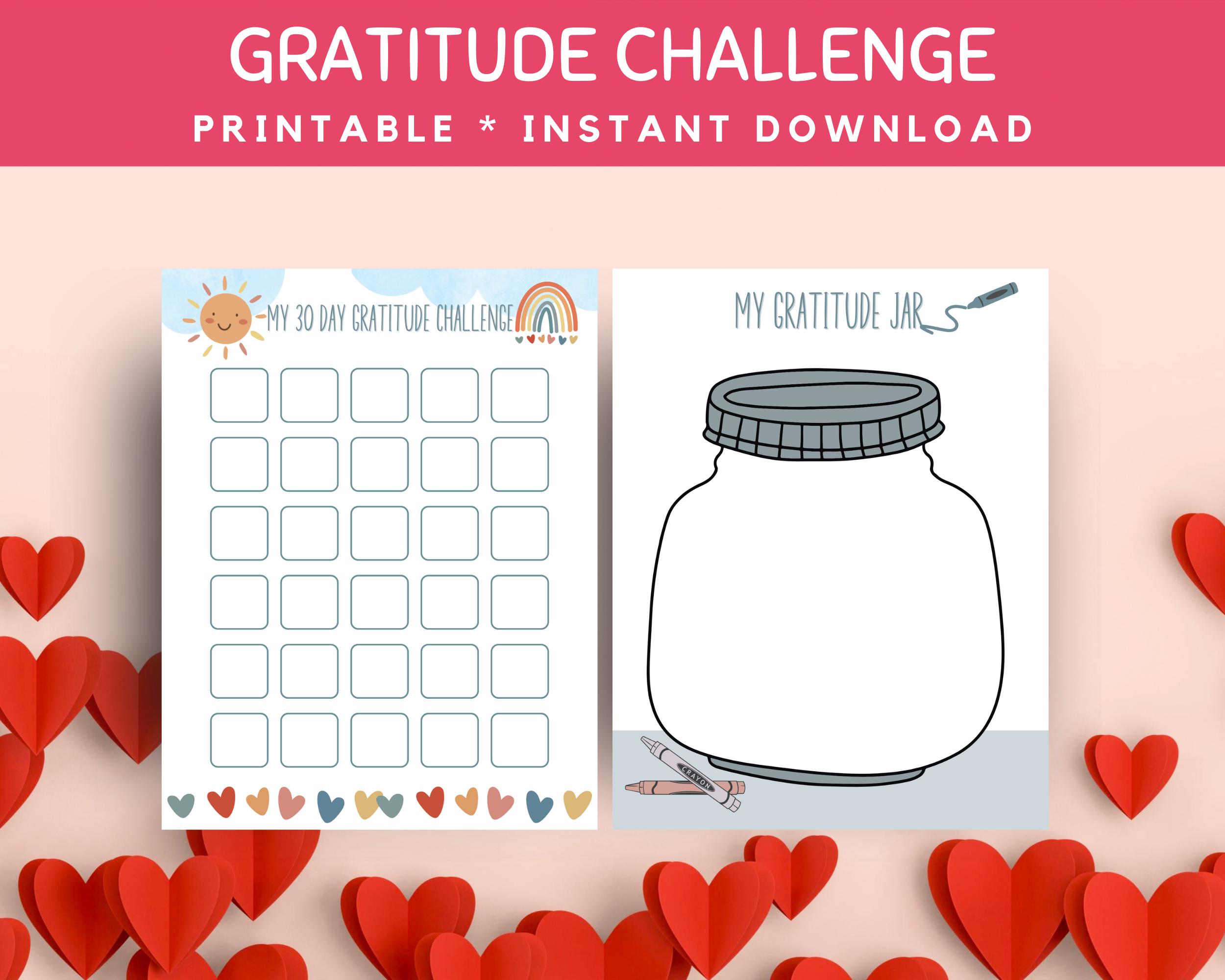 Gratitude Jar Activity Printable, Gratitude Challenge, Kids and Family ...