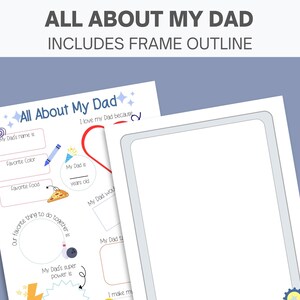 All About My Dad, Printable Questionnaire for Kids, Father's Day Gift ...
