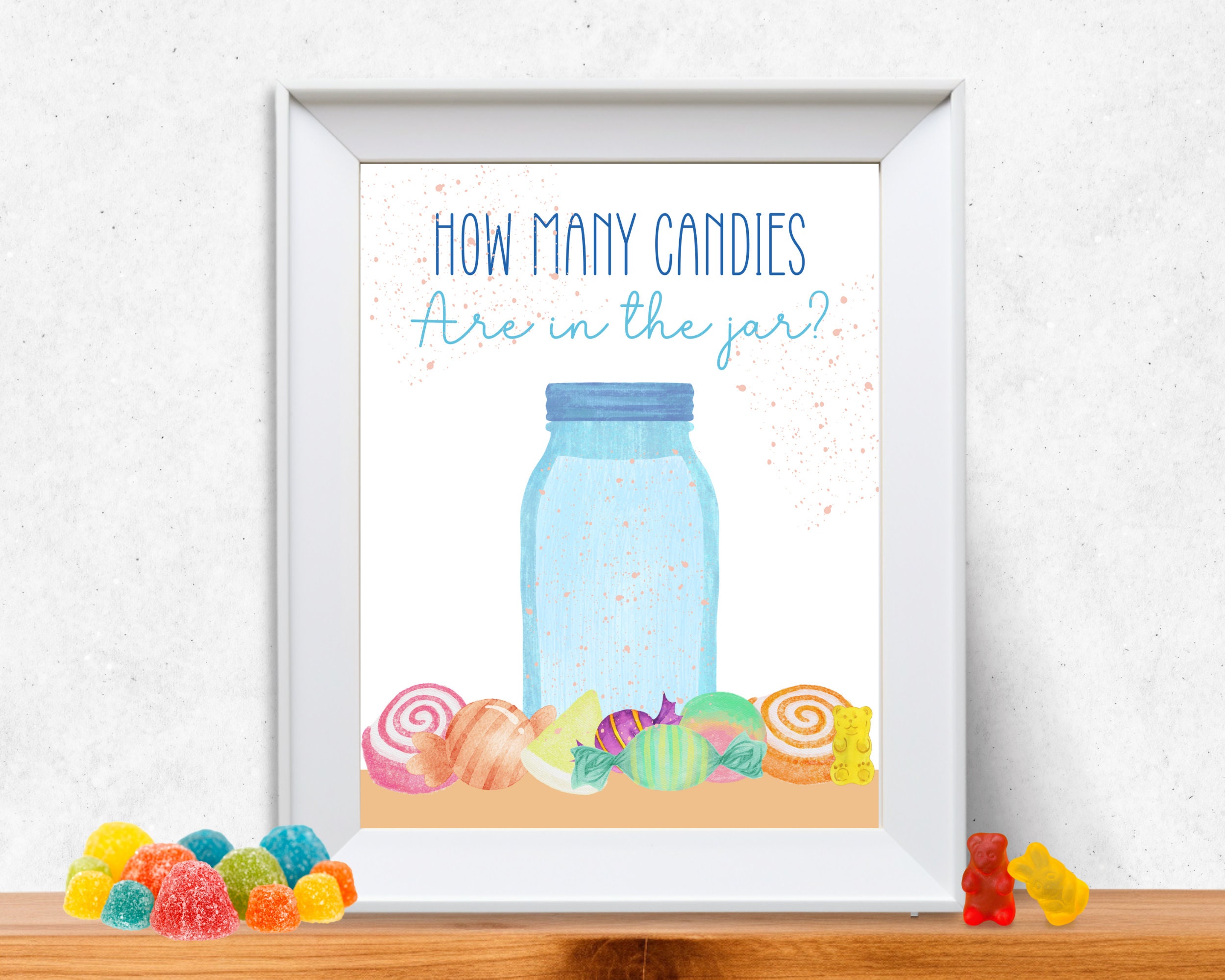 Guess How Many Candies in the Jar Printable, Door Prize Game, Baby and ...