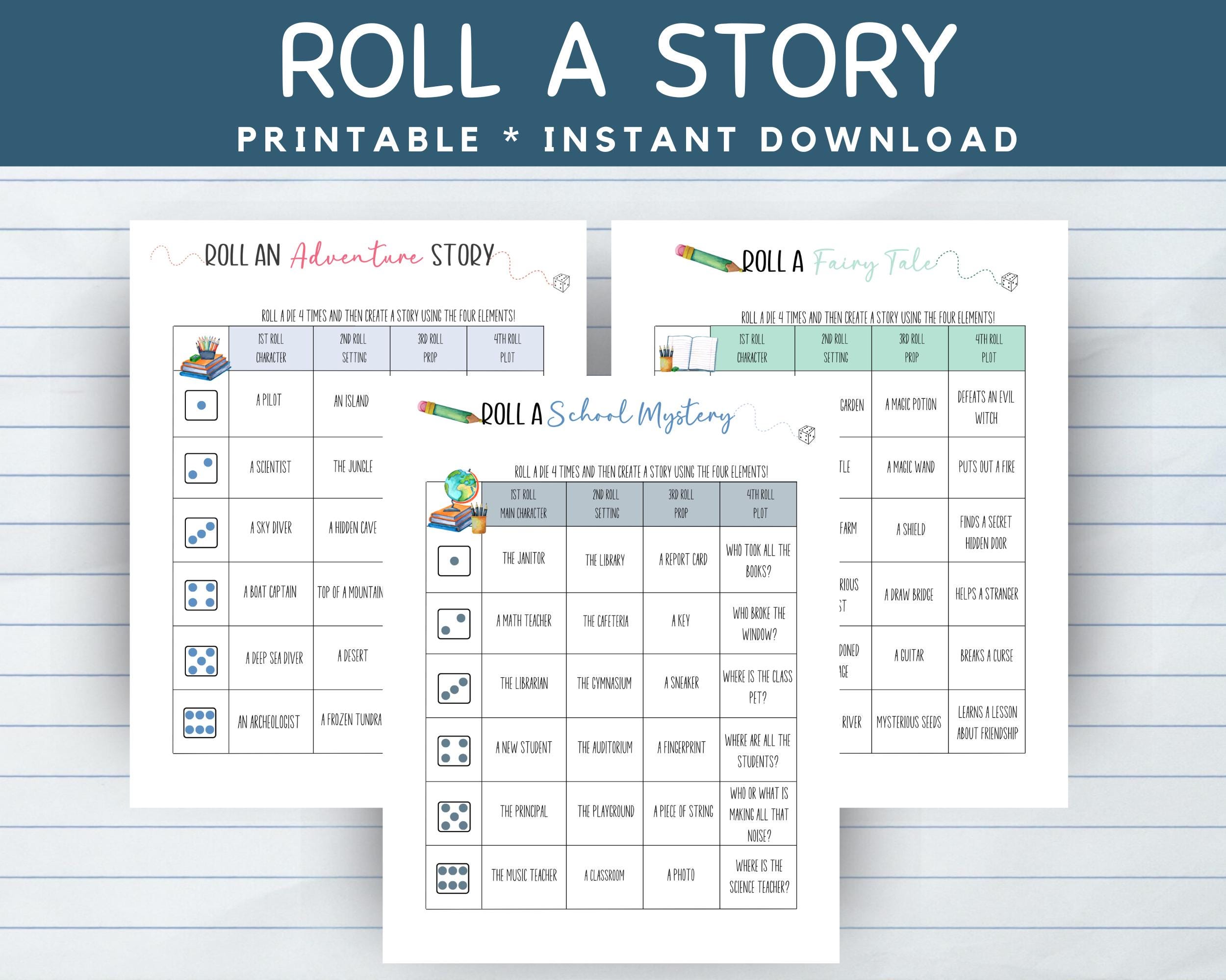 Roll A Story, Creative Writing Game for Kids, Writing Prompts,writing ...